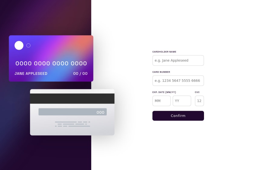 Frontend Mentor Interactive Card Details Form Using Vue Js And Sass