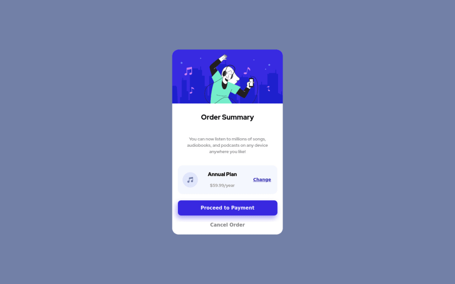 Frontend Mentor | Order Summary Card coding challenge solution Frontend Mentor | Order Summary Card coding challenge solution
