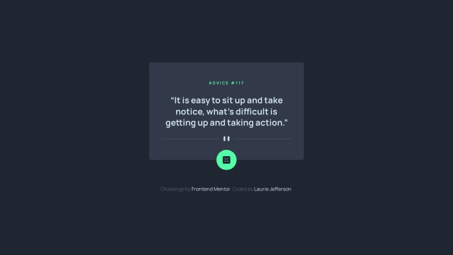 Frontend Mentor Advice Generator App Coding Challenge Solution