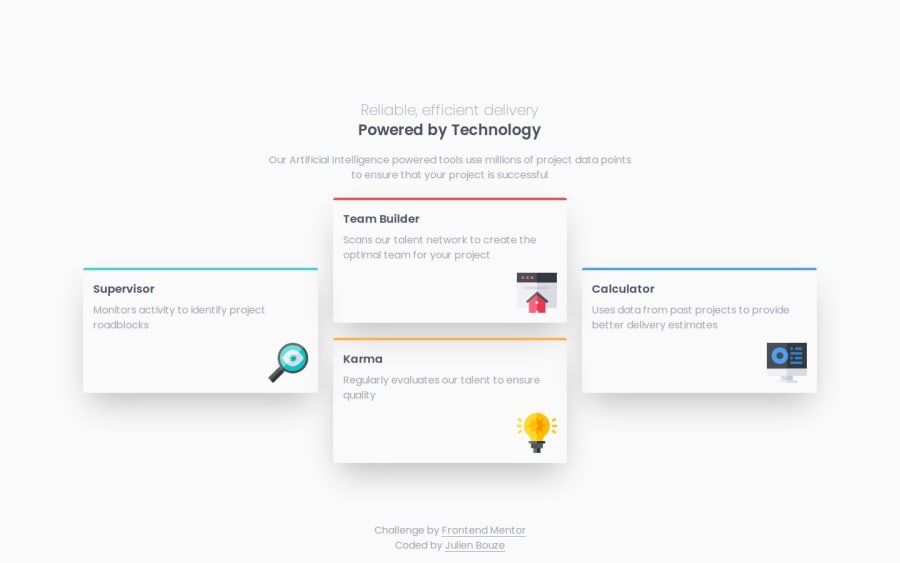Frontend Mentor Four Card Feature Section Using Tailwind Css Coding