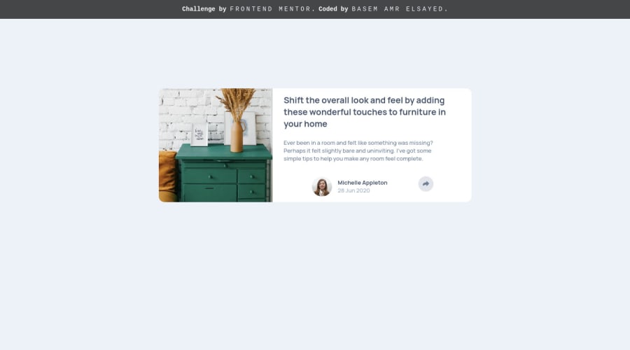 Frontend Mentor Article Preview Scss Js Bem Coding Challenge Solution