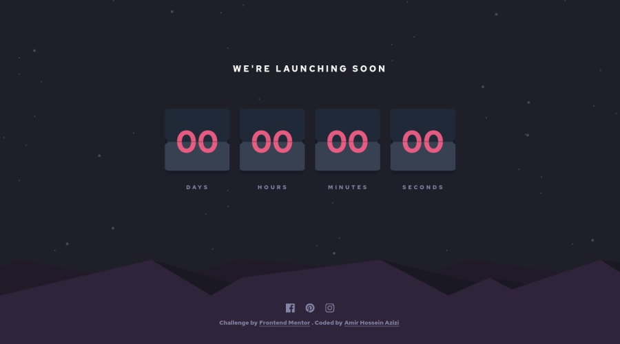 Frontend Mentor Launch Countdown Timer Coding Challenge Solution