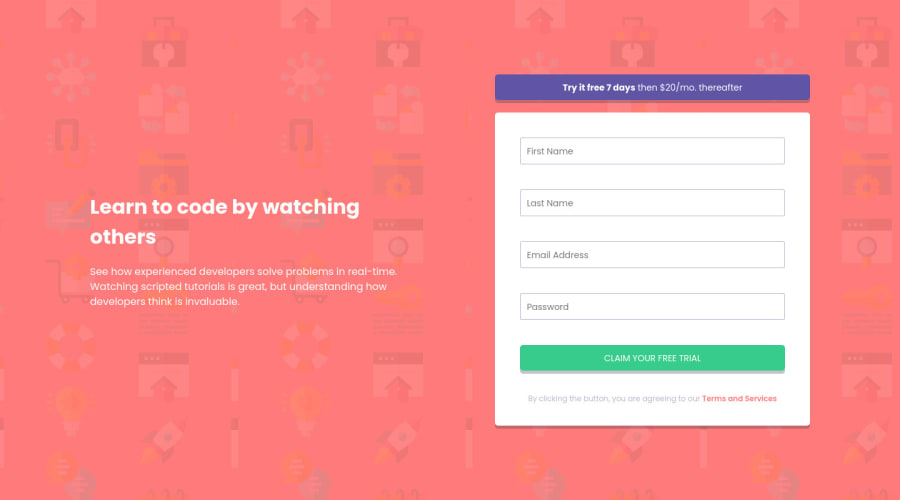 Frontend Mentor Intro Component With Sign Up Form Using Html Css Js Coding Challenge Solution