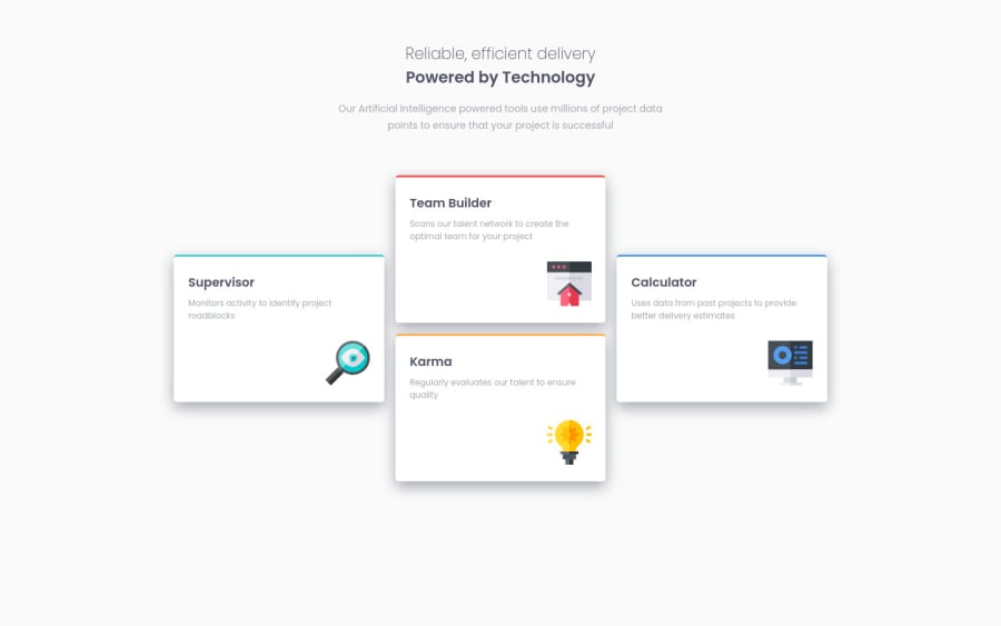 Frontend Mentor Four Card Feature Section Using Css Grid Coding