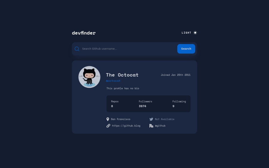 Frontend Mentor Github User Search Vuejs Composition Api Gsap Coding Challenge Solution
