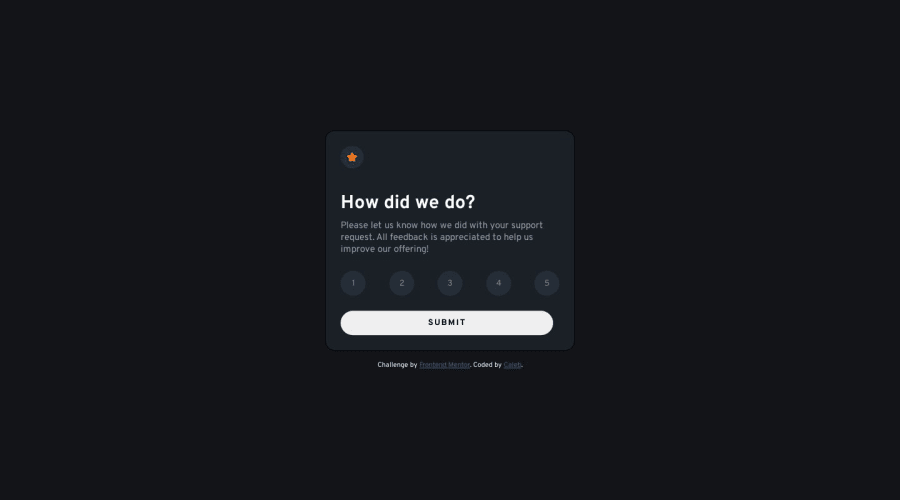 Frontend Mentor Interactive Rating Component Coding Challenge Solution