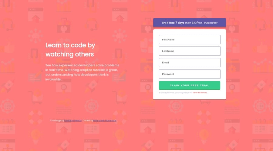 Frontend Mentor Intro Component With Signup Form Coding Challenge