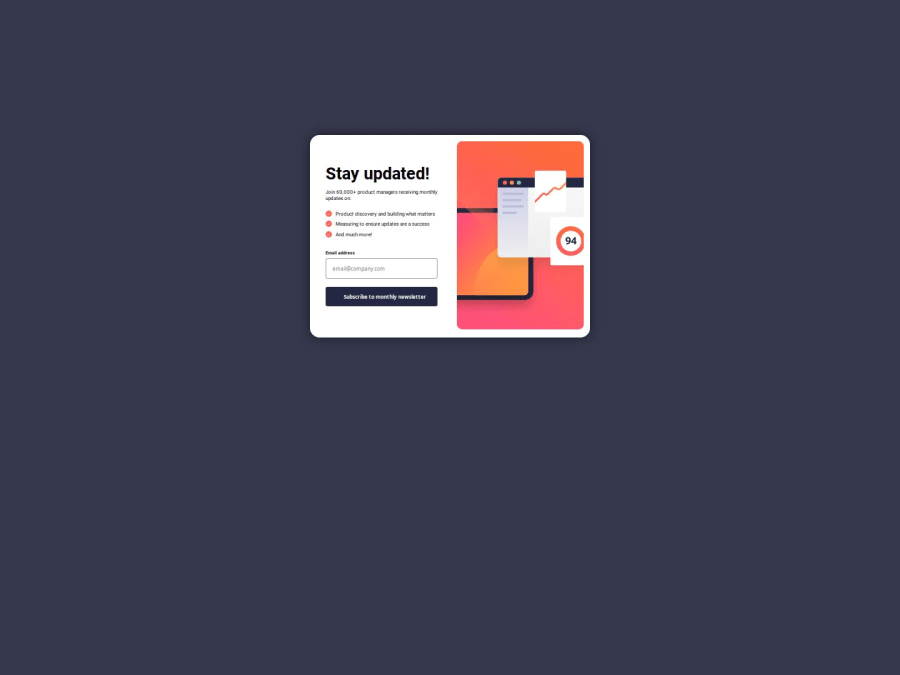 Frontend Mentor Newsletter Sign Up Form Built With Html Css And Javascript Coding Challenge