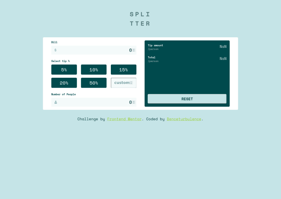 Frontend Mentor Tipcalculator With React Coding Challenge Solution
