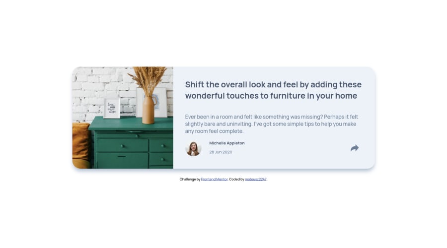 Frontend Mentor Article Preview Component Master Vue With Css Grid Flexbox And Vue3 Coding