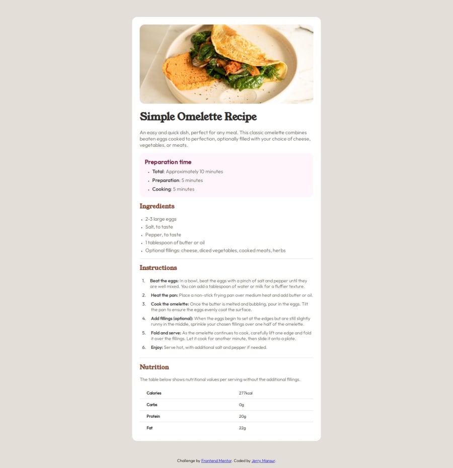 Frontend Mentor | Recipe page coding challenge solution Frontend Mentor | Recipe page coding challenge solution