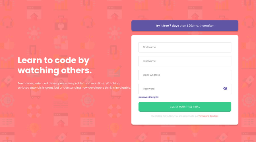 Frontend Mentor Intro Component Built Using Scss And Vanilla Javascript With Validation Coding