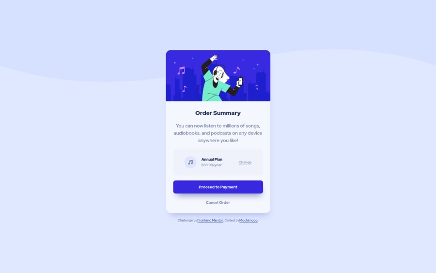 Frontend Mentor Order Summary Component Challenge Coding Challenge