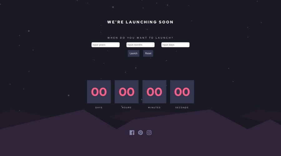 Frontend Mentor Responsive Launch Countdown Timer Using Flexbox And
