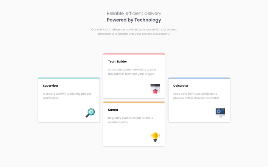 Frontend Mentor Responsive Four Card Feature Section Using Css Grid And Flexbox Coding