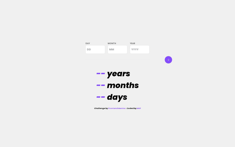 Frontend Mentor Age Calculator App Solution Coding Challenge Solution
