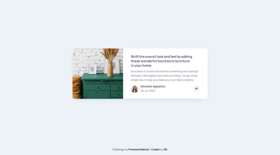 Frontend Mentor Article Preview Component Using Basic Htmlcss Coding Challenge Solution