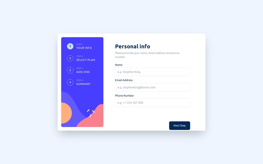 Frontend Mentor | Multi-step form coding challenge solution Frontend Mentor | Multi-step form coding challenge solution