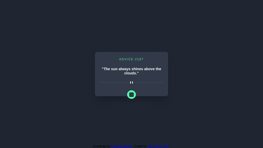 Frontend Mentor Advice Generator App With Html Css And Js Coding