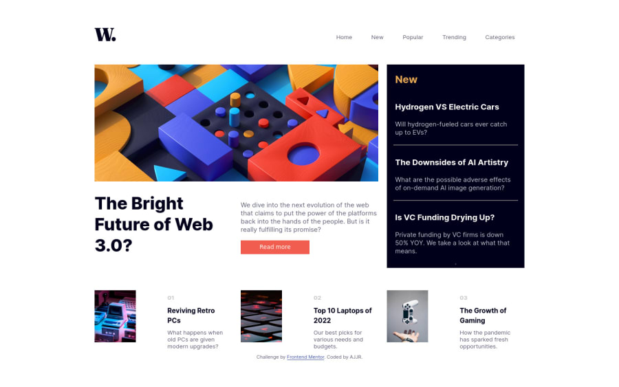 Frontend Mentor News Homepage Using Grid And Flexbox Coding Challenge