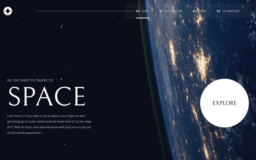 Frontend Mentor Space Site Tourism Using Javascript Coding Challenge Solution