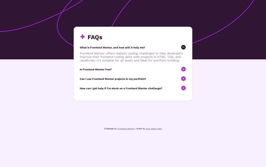 Frontend Mentor Faq Accordion Using Html Css Js Coding Challenge Solution