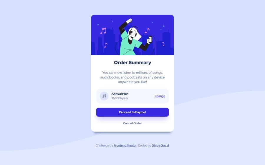 Frontend Mentor Order Summary Component Built Using Html Css Coding Challenge Solution