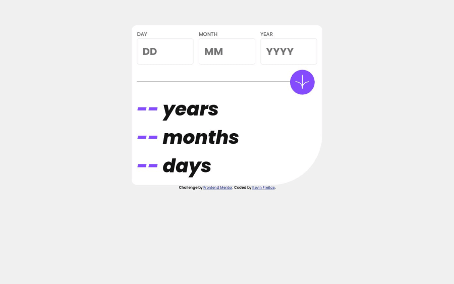 Frontend Mentor Age Calculator Using Css Grid And Flexbox Coding Challenge Solution