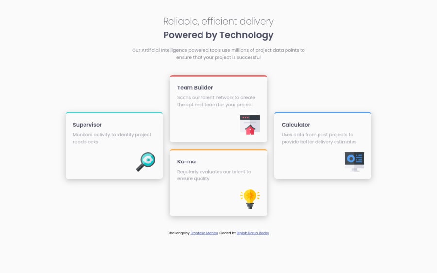 Frontend Mentor Responsive Four Card Feature Section With Css Flexbox Coding Challenge Solution