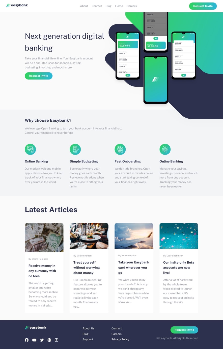 Frontend Mentor | Easybank solution coding challenge solution Frontend Mentor | Easybank solution coding challenge solution