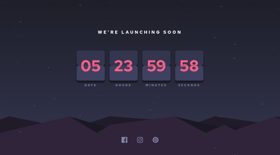 Frontend Mentor Launch Countdown Page Using Svelte Scss And Typescript Coding Challenge Solution
