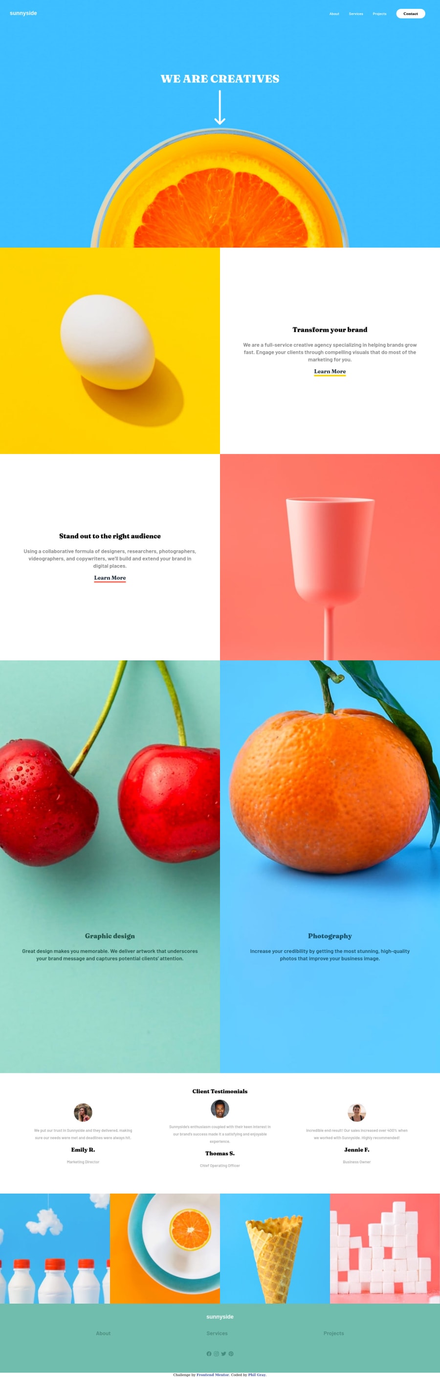 Frontend Mentor Sunnyside Landing Page Using Flexbox Grid And Vanilla Js Coding Challenge Solution