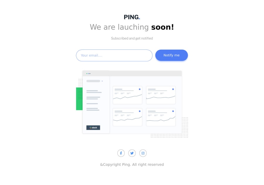 Frontend Mentor Ping Coming Soon Challenge Using Html And Css Coding Challenge Solution