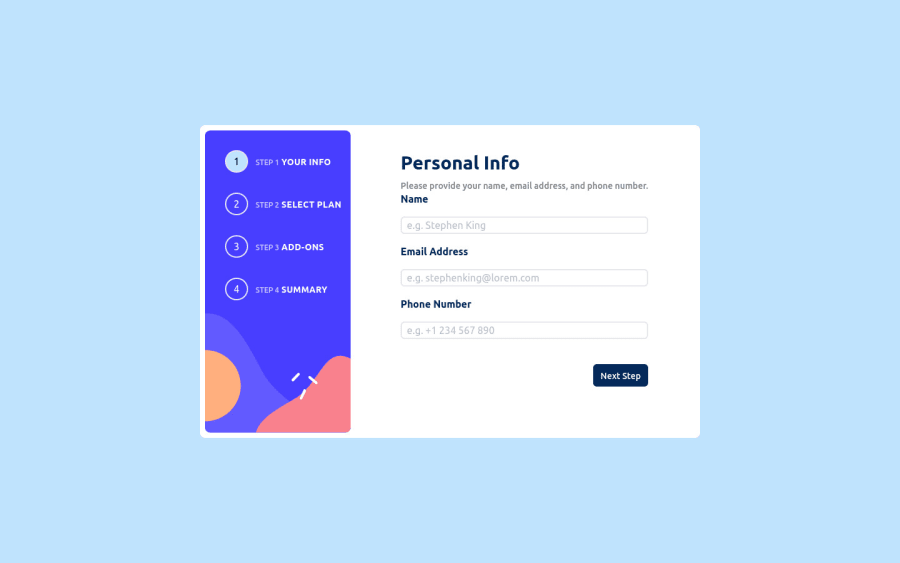 Frontend Mentor Multistep Form Using Reactjs Tailwindcss Typescript Coding Challenge Solution