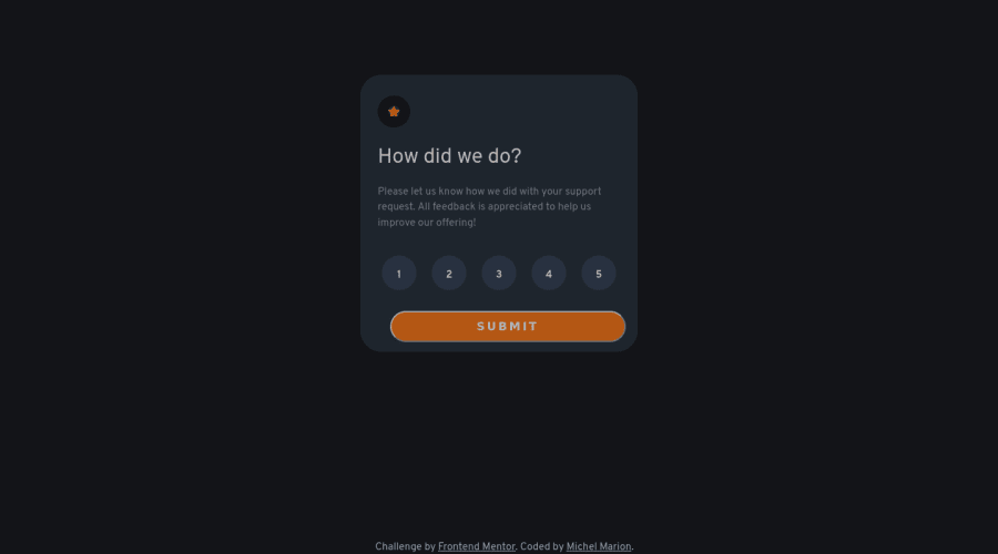 Frontend Mentor Interactive Rating Component Coding Challenge Solution