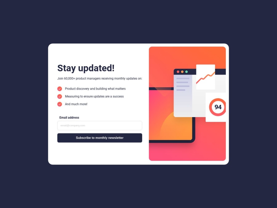 Frontend Mentor Newsletter Signup Form With Success Message Coding