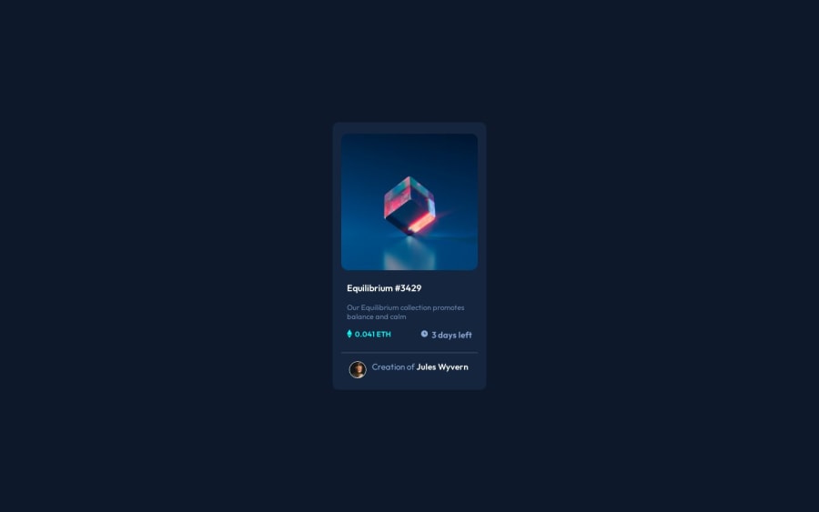 Frontend Mentor Nft Preview Card Component Coding Challenge Solution