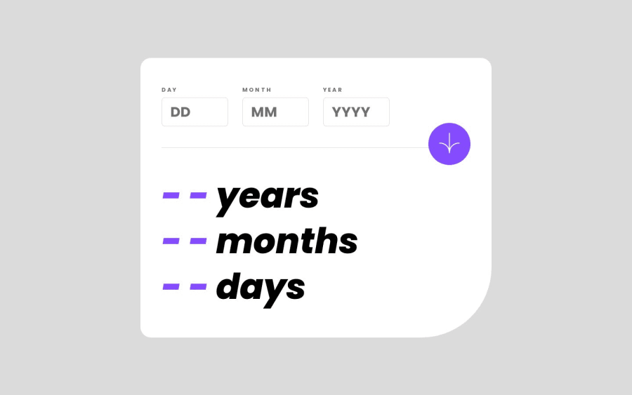 Frontend Mentor Age Calculator App Built With Html Scss Javascript And Dayjs Coding