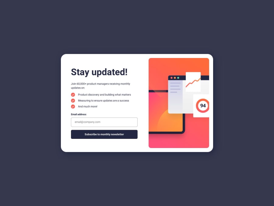 Frontend Mentor Newletter Sign Up Using Next Js And Sass Coding Challenge Solution