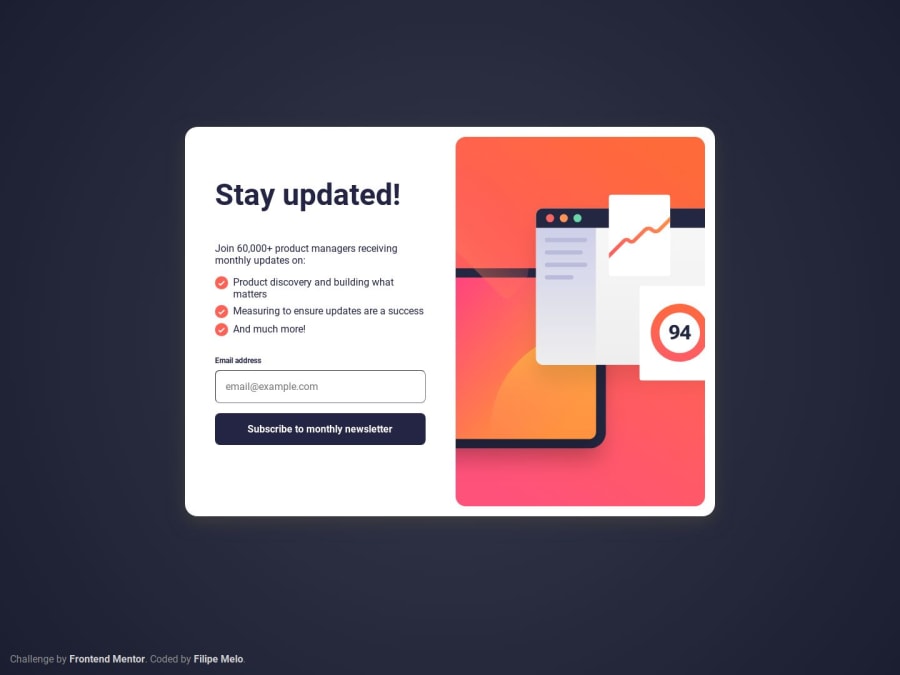 Frontend Mentor Newsletter Sign Up Using Html Css Js Coding
