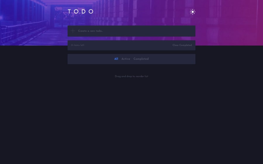 Frontend Mentor To Do List App Coding Challenge Solution
