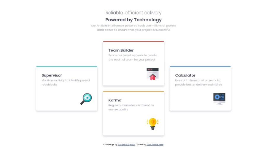 Frontend Mentor Using Vanilla Html Scss For Four Card Feature Section