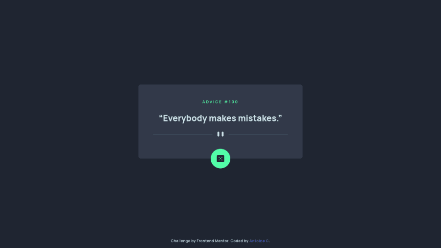 Frontend Mentor Simpleui And Api To Get Good Advices Built W Sveltekit And Tailwindcss Coding