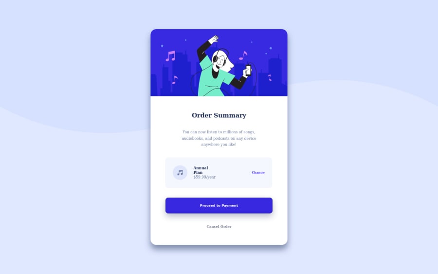 Frontend Mentor Order Summary Component Challenge Using Html5 And Css3 1of100 Days Coding 1891