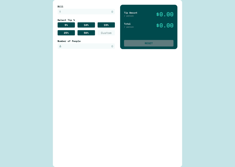 Frontend Mentor Tip Calculator App Using Standard Html Css And Javascript Coding Challenge