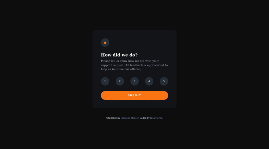 Frontend Mentor Interactive Rating Component Using Scss Variables