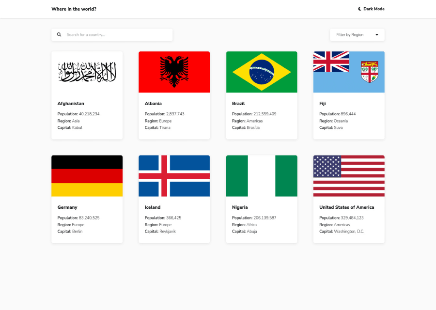 Frontend Mentor Responsive Countries Rest Api With Dark And Light
