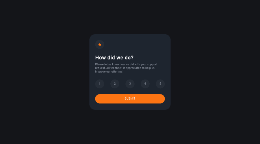 Frontend Mentor Interactive Rating Component Coding Challenge Solution