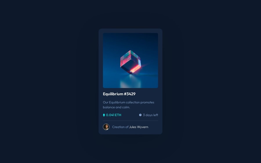Frontend Mentor Nft Preview Card Component Using Css Custom