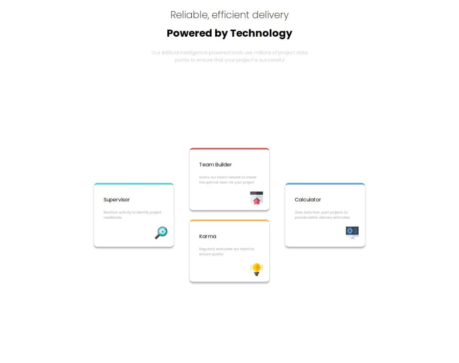 Frontend Mentor Four Card Feature Section Coding Challenge Solution